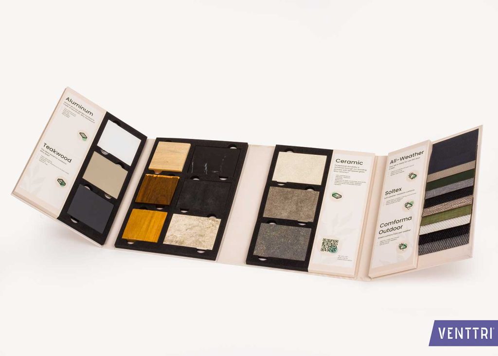 4-luik map met productstalen - Venttri